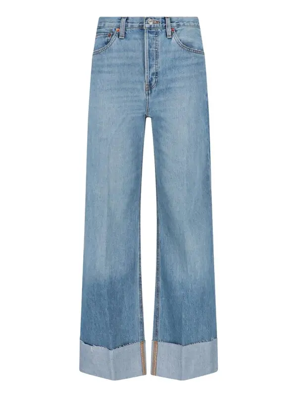 RE/DONE Vintage Biker Denim Jeans - Blue