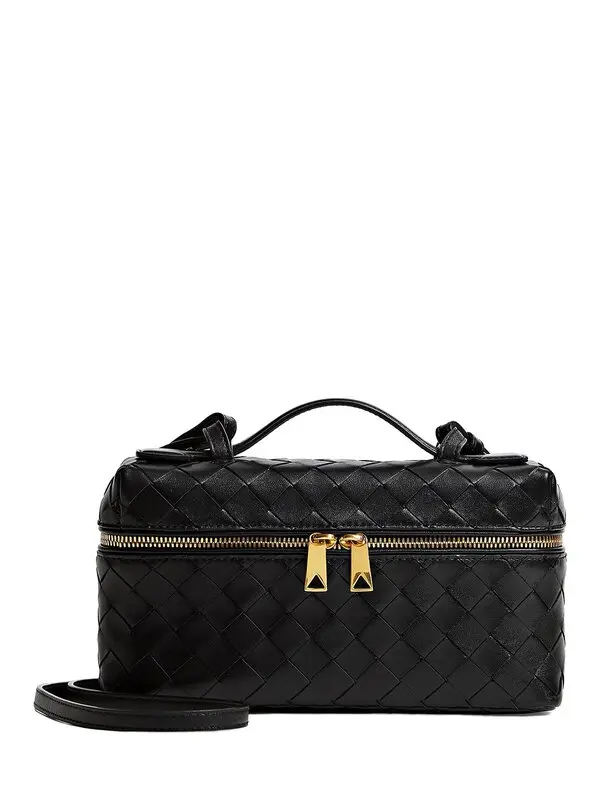 Bottega Veneta Mini Intrecciato Vanity Case - Nero