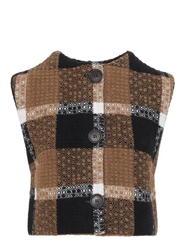 Celine Sleeveless Knit Vest - Brown