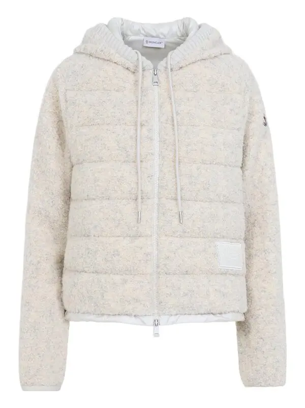 Moncler Quilted Zip-up Cardigan - White