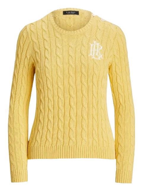 Polo Ralph Lauren Cable Knit Embroidered Sweater - Yellow