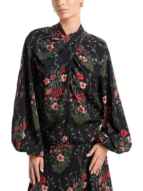 Johanna Ortiz Intricate Islands Jacquard Top - Black/red