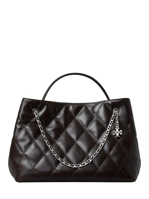 Tory Burch Fleming Quilted Leather Carryall - Cocoa