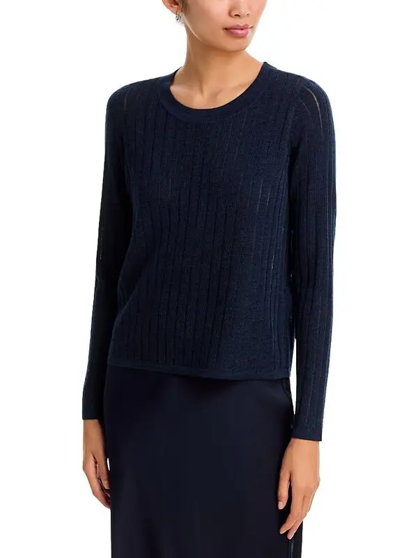 Eileen Fisher Super Fine Merino Wool Crewneck Sweater - Maritime
