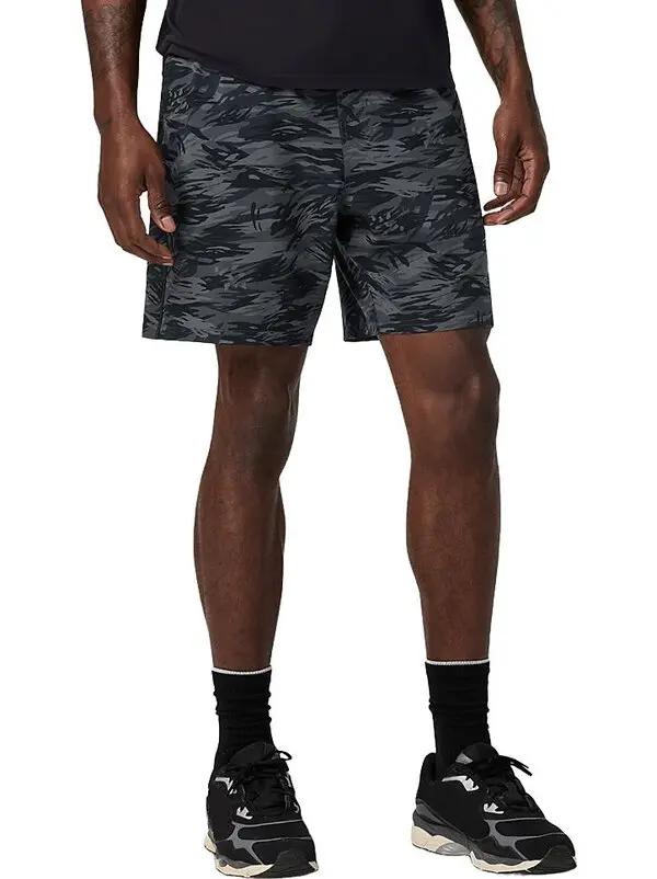 Vuori Banks 7" Performance Drawstring Shorts - Black Riptide Camo