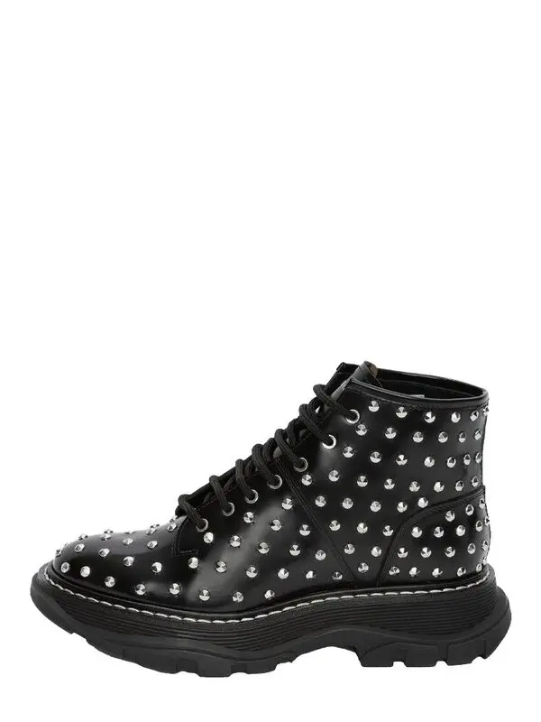 Alexander McQueen Studded Ankle Boots - Black/silver