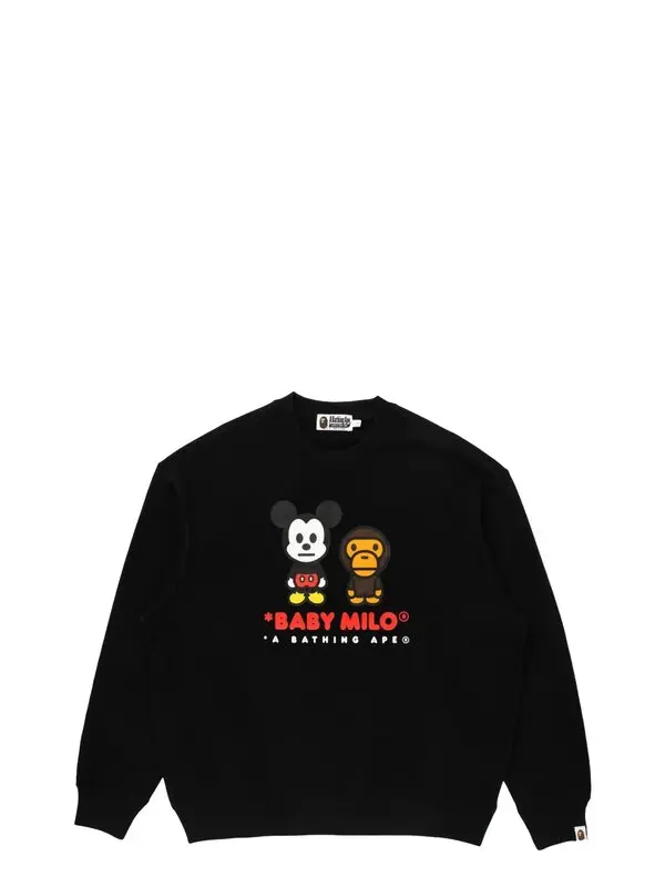 A BATHING APE X Disney Mickey Mouse Baby Milo Relaxed Fit Crewneck - Black