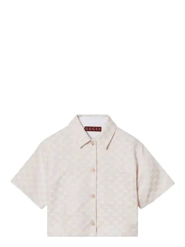 Gucci Gg Cotton Gabardine Shirt - Light Beige