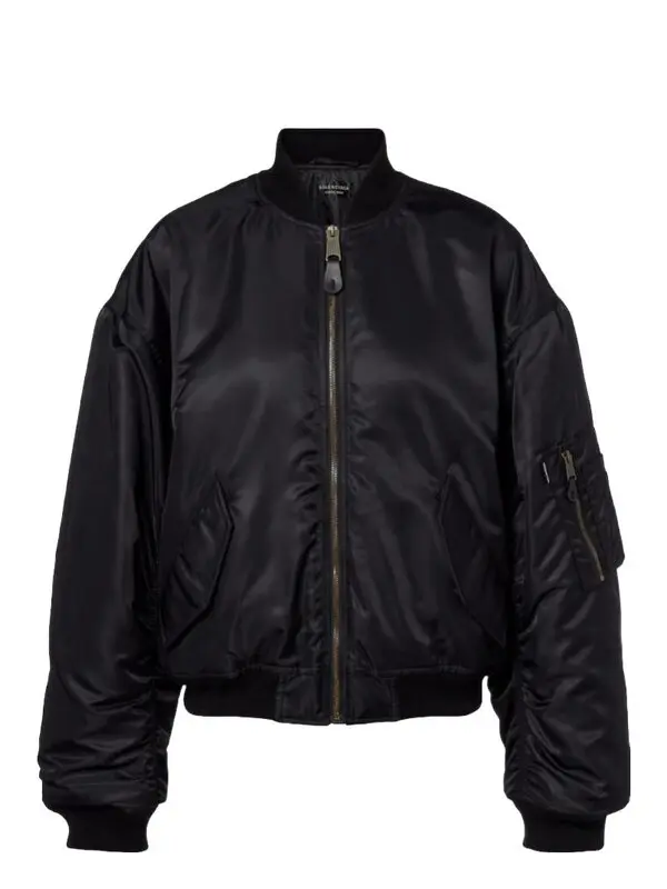 Balenciaga Standard Technical Satin Bomber Jacket - Black