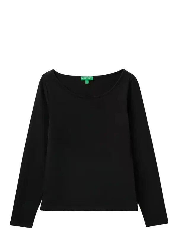 BENETTON Long-sleeve Scoop-neck T-shirt - Black