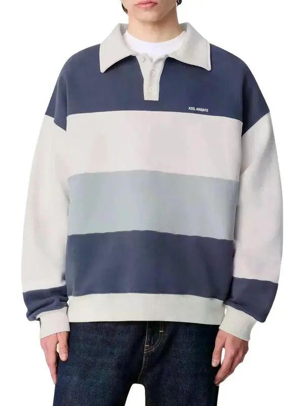 Axel Arigato Anchor Striped Polo Shirt - Blue