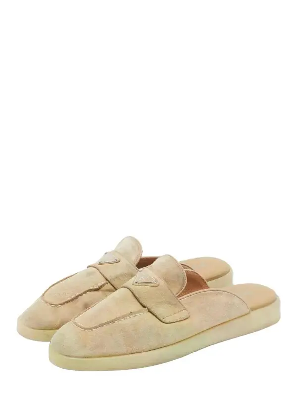 Prada Suede Mules - Grey