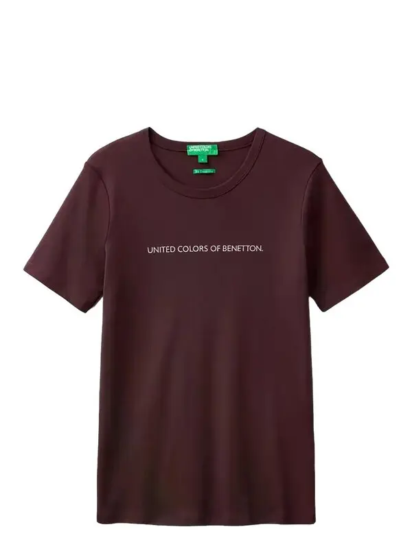 BENETTON Logo Print T-shirt - Brown