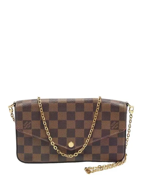 LOUIS VUITTON Felicie Damier Ebene Clutch Bag - Brown