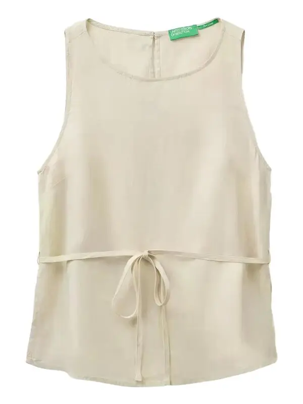 BENETTON United Colors Of Sleeveless Tie-waist Blouse - Neutrals