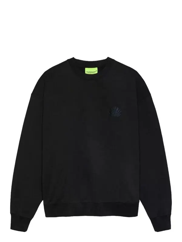 NEW AMSTERDAM SURF ASSOCIATION Embroidered Logo Relaxed Fit Sweater - Black