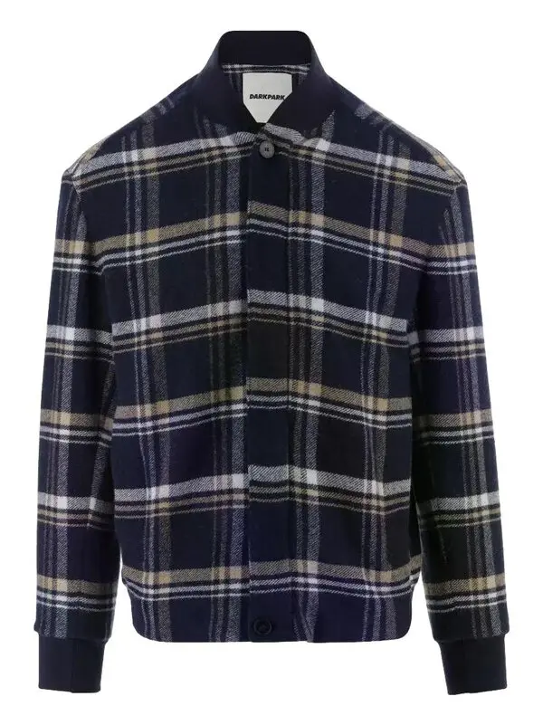 DARKPARK Checked Bomber Jacket - Blue