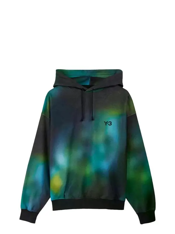 Y3 All-over Graphic Print Hooded Sweatshirt - Black
