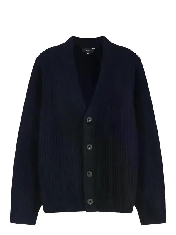 Vince Ribbed Knit Cardigan - Blue