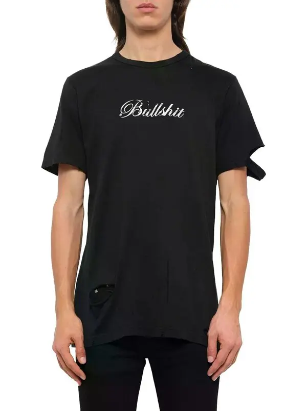 MASTERMIND WORLD Distressed Logo-print T-shirt - Black
