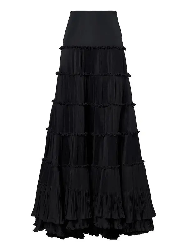 Blumarine Tiered Maxi Skirt - Black