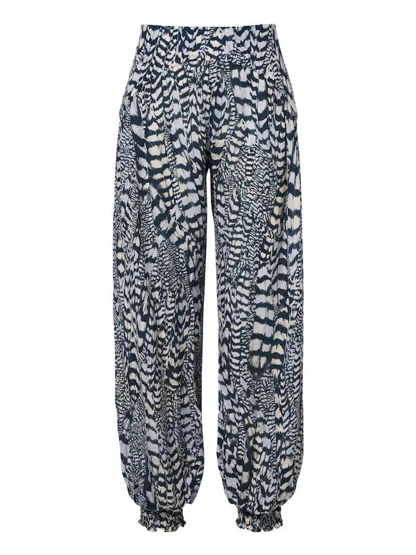Johanna Ortiz Whispered Motion Silk Georgette Balloon Pants - Blue