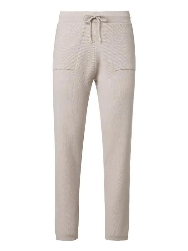 Eleventy Ribbed-knit Cashmere Sweatpants - Grey