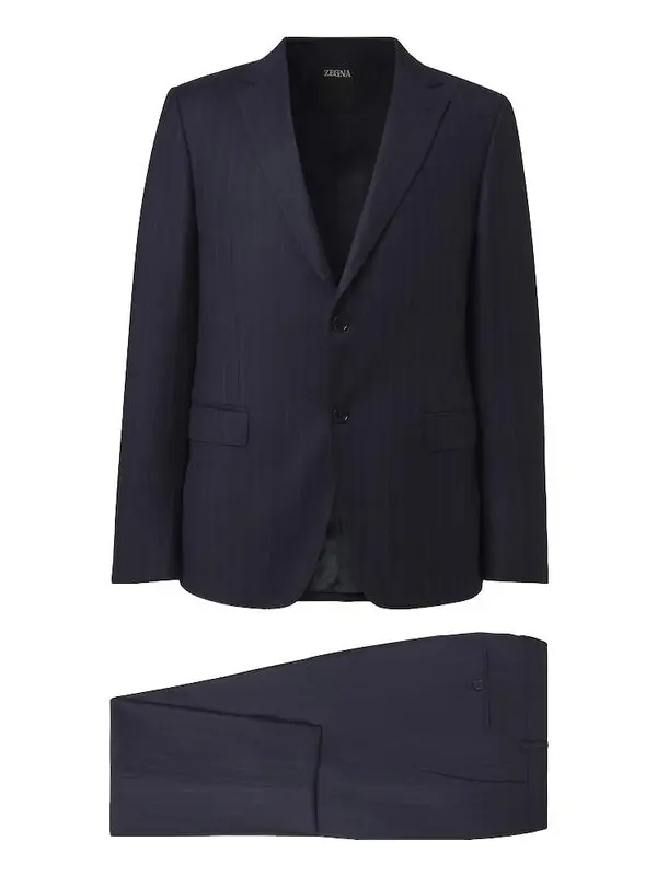 Zegna Pinstripe Wool Suit - Blue