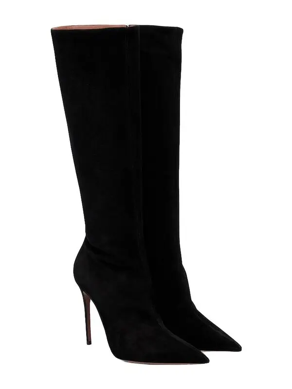 Paris Texas Vera Suede Knee-high Boots - Black