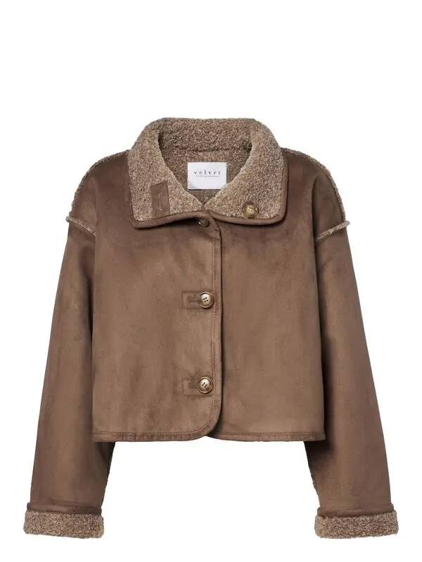 Velvet By Graham & Spencer Esme Cropped Jacket - Brown