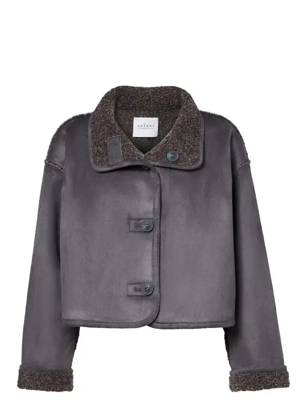 Velvet By Graham & Spencer Esme Cropped Jacket - Grey