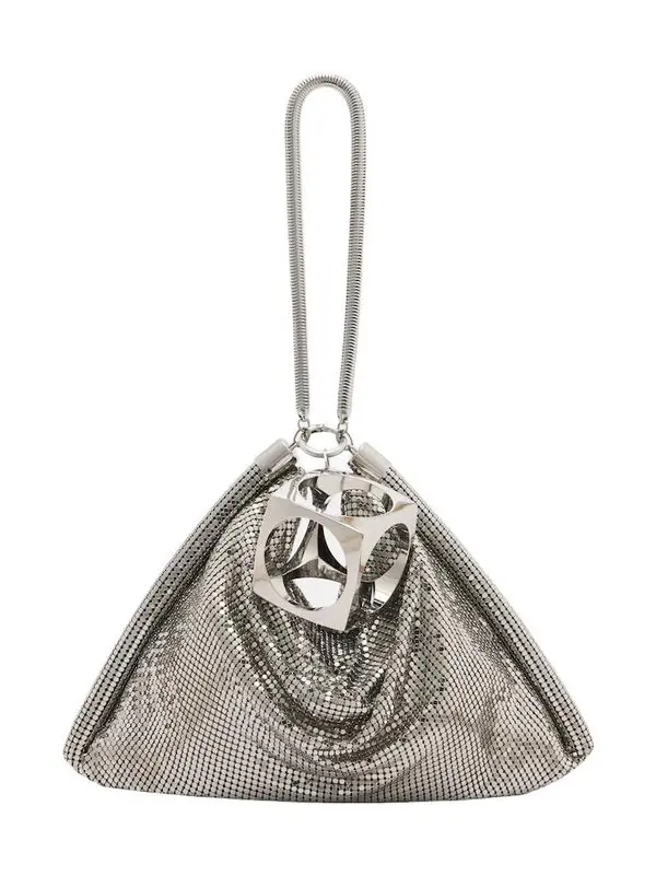Rabanne Pixel Tube Chainmail Pouch - Silver