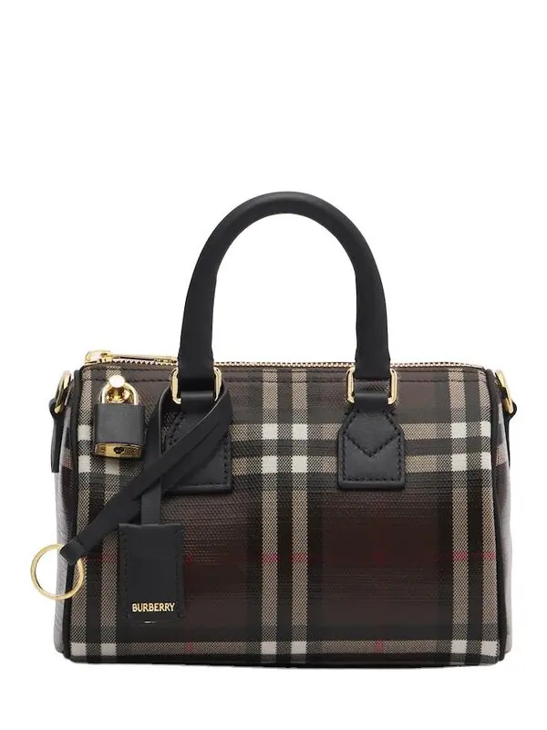 Burberry Check Mini Canvas Bowling Bag - Brown