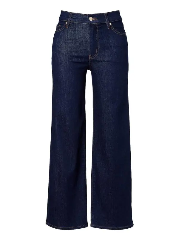 FRAME Le Slim Palazzo Crop Wide-leg Jeans In Elixir - Blue