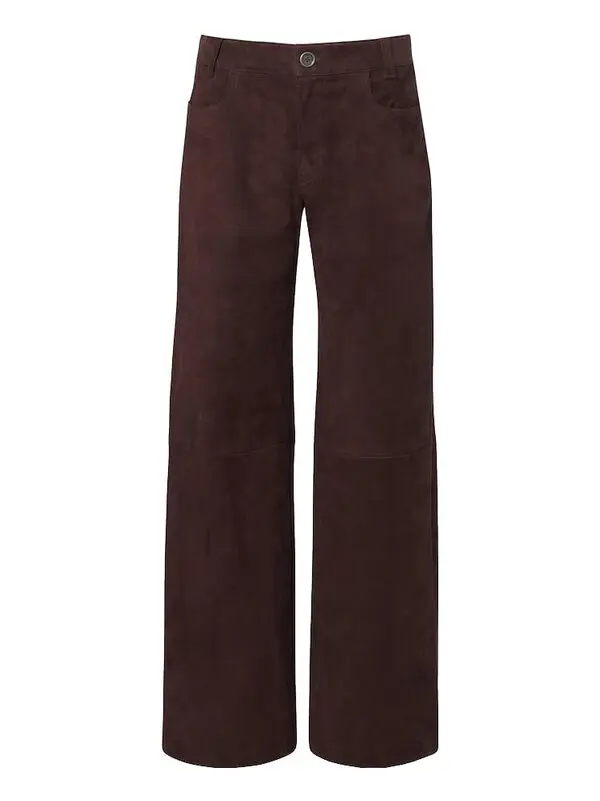 Stouls Lilou Ten Suede Wide-leg Pants - Brown