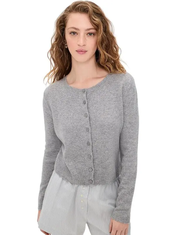 REFORMATION Clara Cashmere Cardigan - Granite