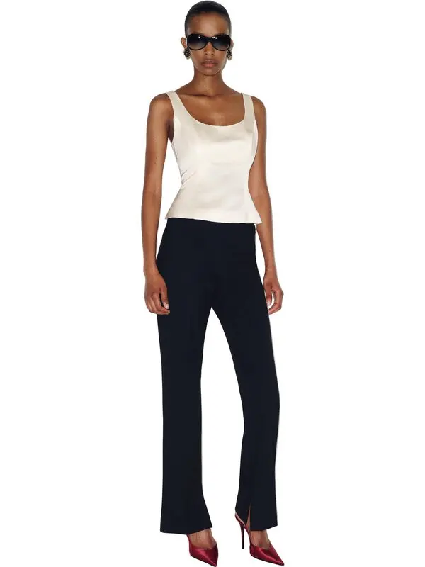 REFORMATION Sleeveless Scoop Neck Top - Ivory
