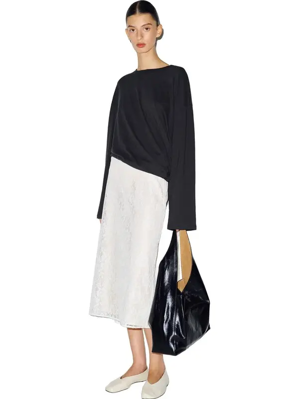 REFORMATION Wren Oversized Long Sleeve T-shirt - Black