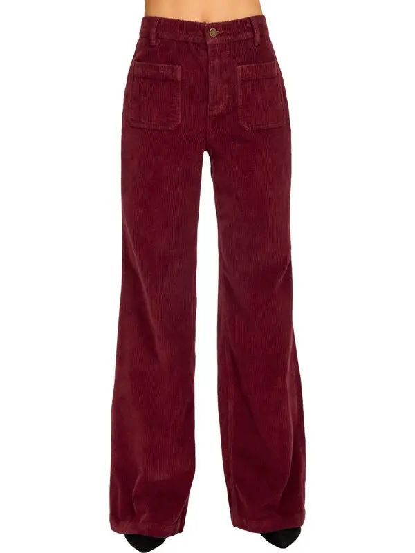 Ramy Brook Cleo Corduroy Petite Wide-leg Jeans - Cranberry
