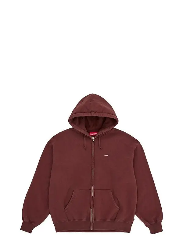 Supreme Small Box Zip Up Hooded Sweatshirt - Brown