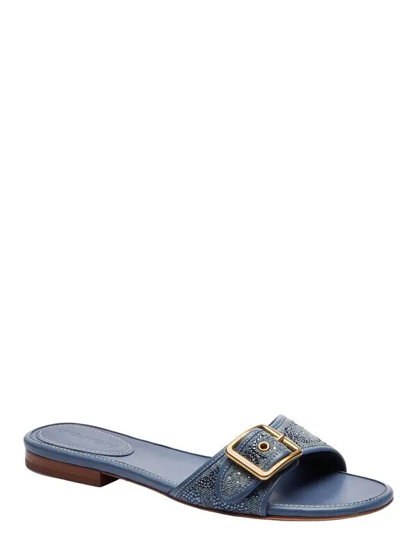 COACH OUTLET Coach Margot Crystal Signature Flat Sandal - Denim