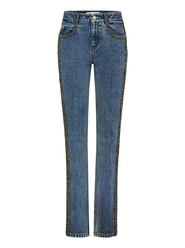 Hellessy Arlo Braided-trim Straight-leg Jeans - Blue