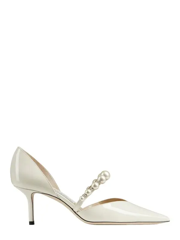 JIMMY CHOO Pearl Embellished Heels - Lattewhite