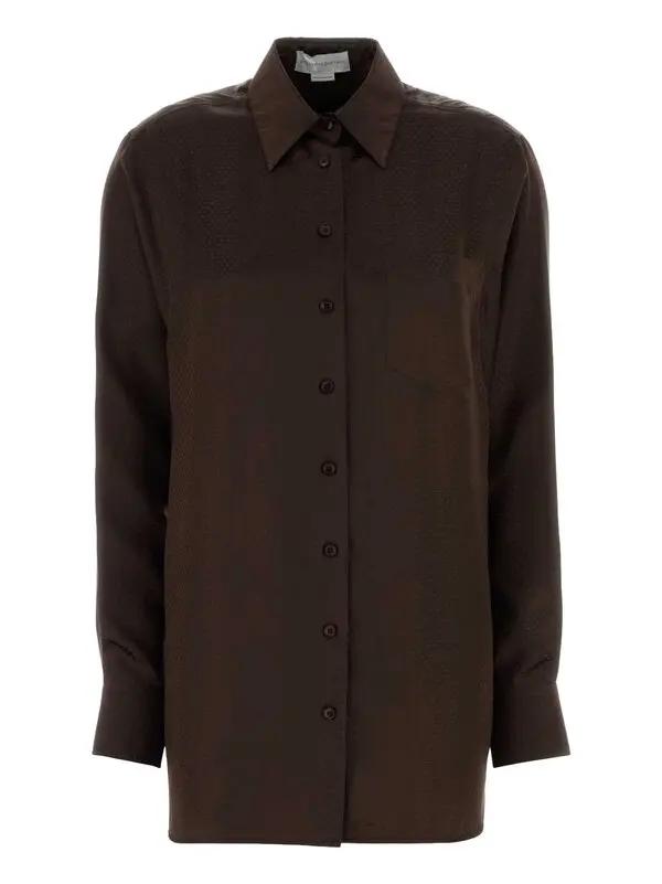 Stella McCartney Stars Jacquard Silk Shirt - Coffee
