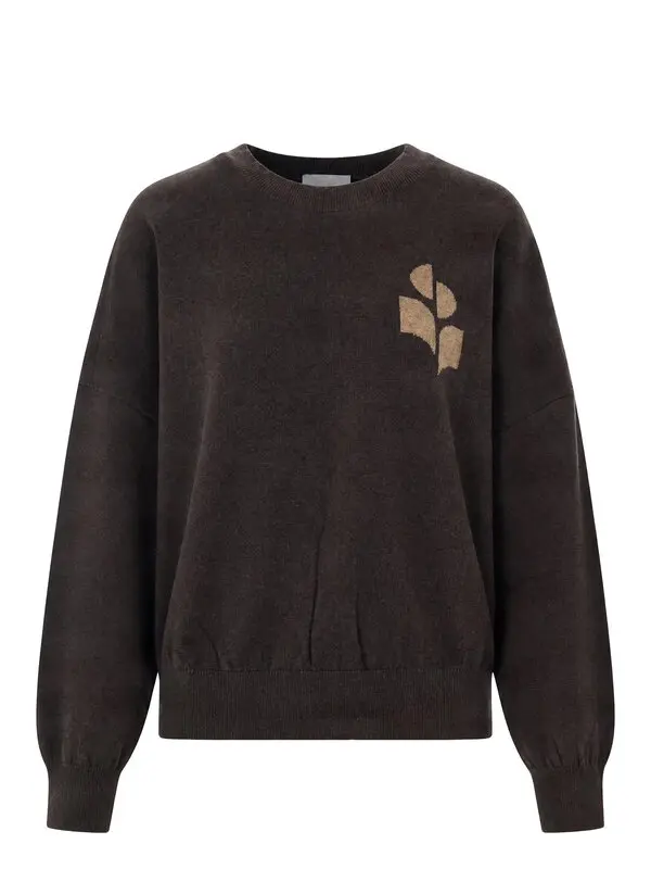 MARANT ETOILE Embroidered Crewneck Sweater - Chocolate
