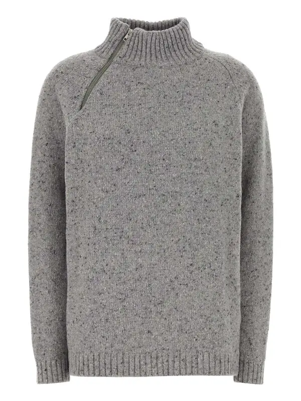 Gimaguas Xavi Zip-up High Neck Sweater - Grey