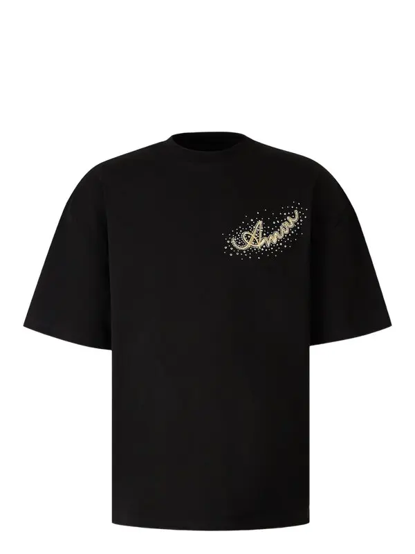 Amiri Crystal-embellished Embroidered T-shirt - White