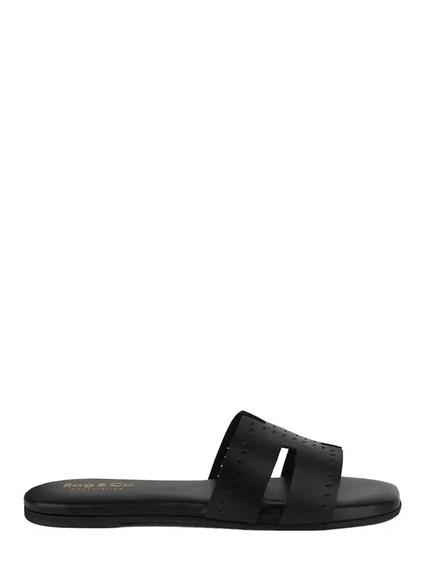 RAG & CO Ivanka Cut-out Slip-on Sandals - Black