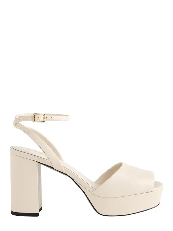 Quince Italian Leather Platform Block Heel Sandals - Bone