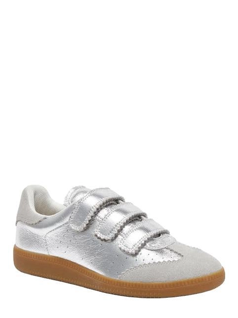 SILENT D Seena Sneaker - Silver Leather Suede